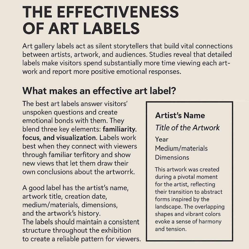 Art Gallery Labels: Create Effective Artwork Labels [Guide] | AWM